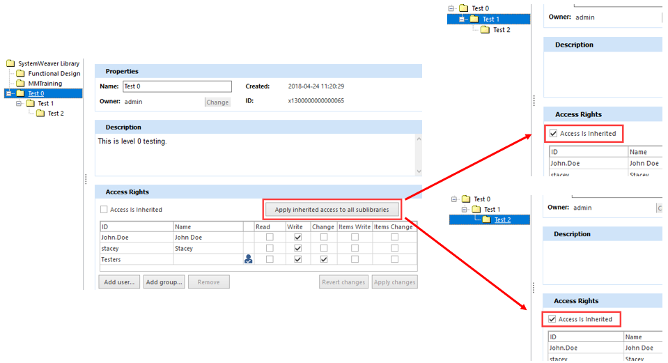 Access Rights to Libraries : SystemWeaver