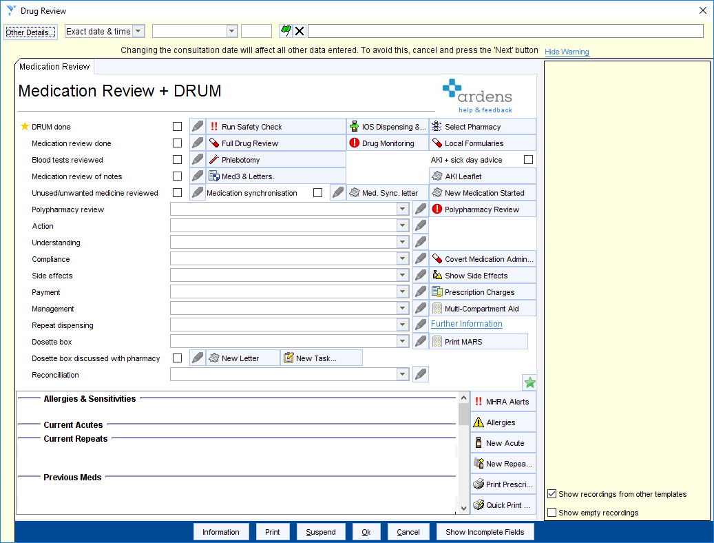 Drug Review : Ardens Healthcare Informatics