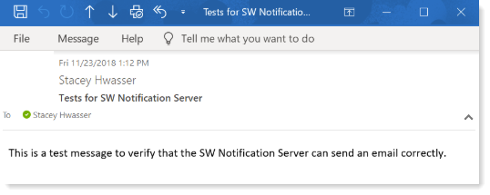 Testing the Notification Server Configuration : SystemWeaver