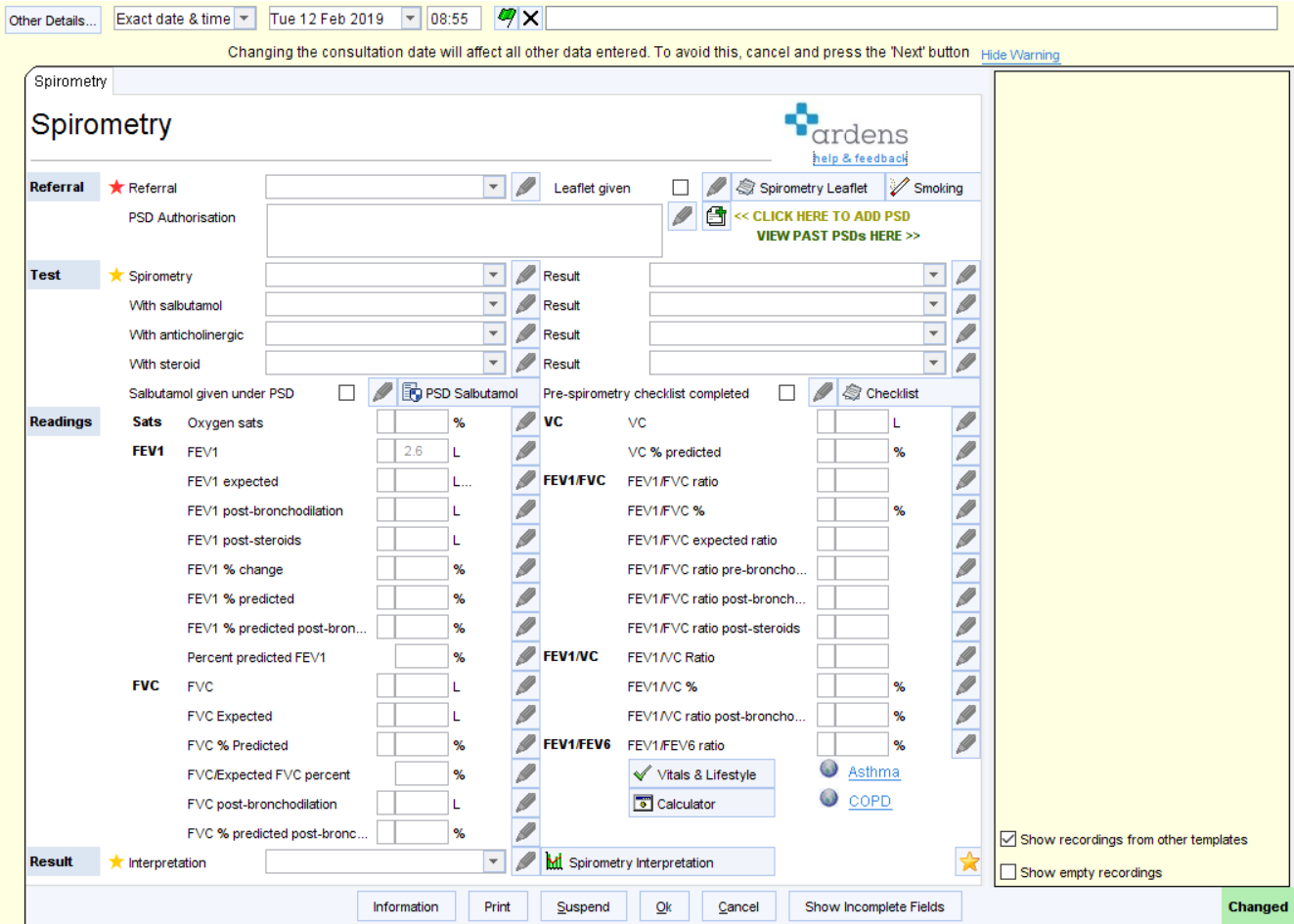 Spirometry : Ardens Healthcare Informatics