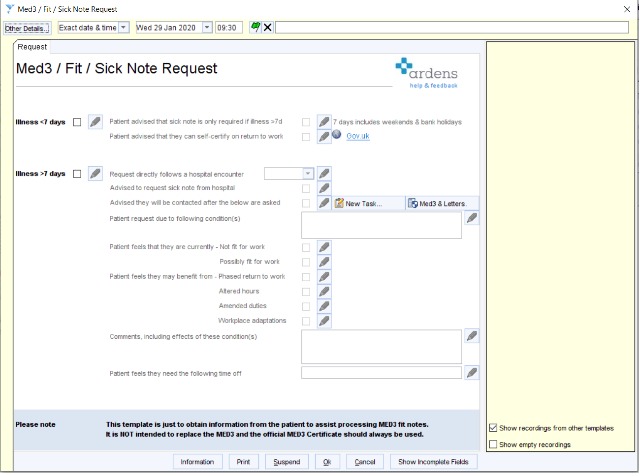 MED3 Request : Ardens