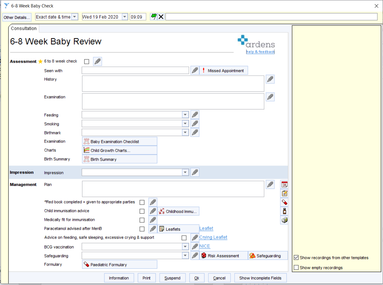 6-8 Week Baby Review : Ardens Healthcare Informatics
