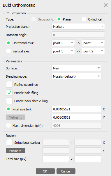 Orthomosaic generation (planar projection) : Helpdesk Portal
