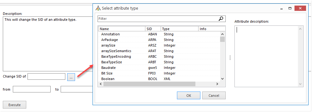 Changing Attribute Type SID : SystemWeaver