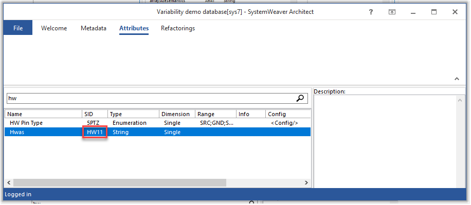 Changing Attribute Type SID : SystemWeaver