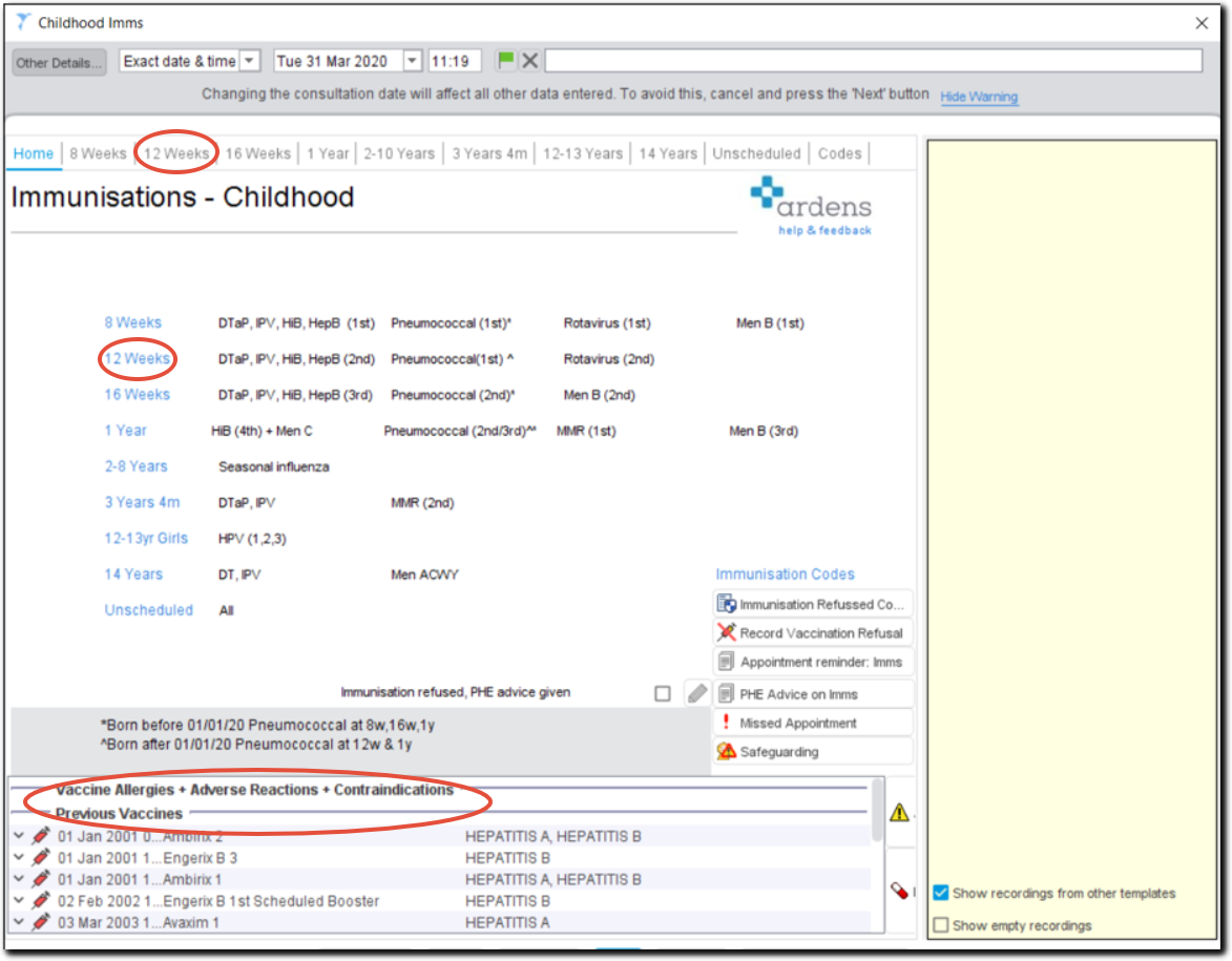 Immunisations : Ardens