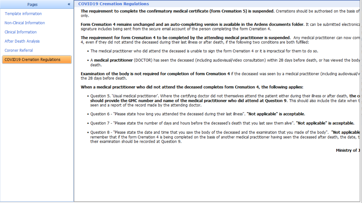 Death Documentation : Ardens EMIS Web