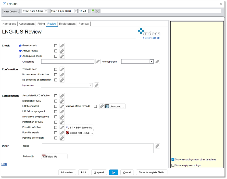 LNG-IUS : Ardens Healthcare Informatics