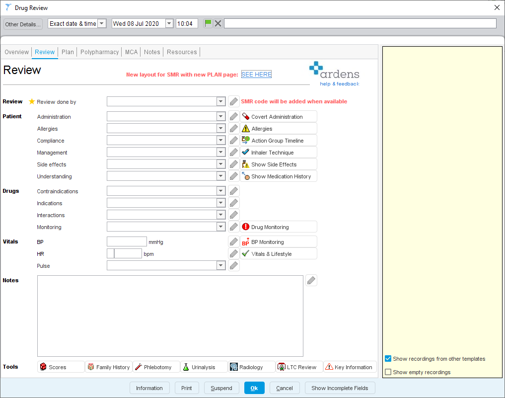 Drug Review : Ardens Healthcare Informatics