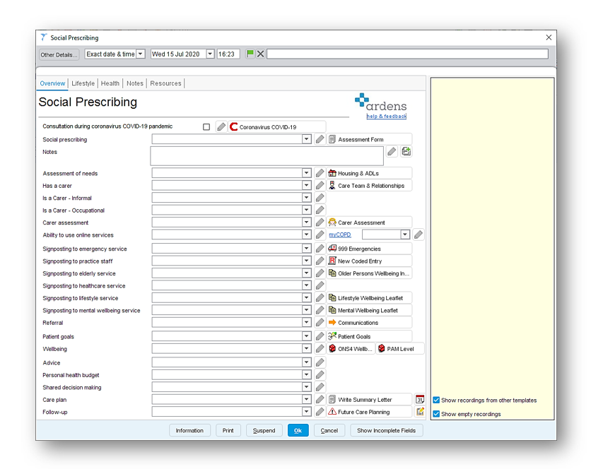 Social Prescribing : Ardens Healthcare Informatics