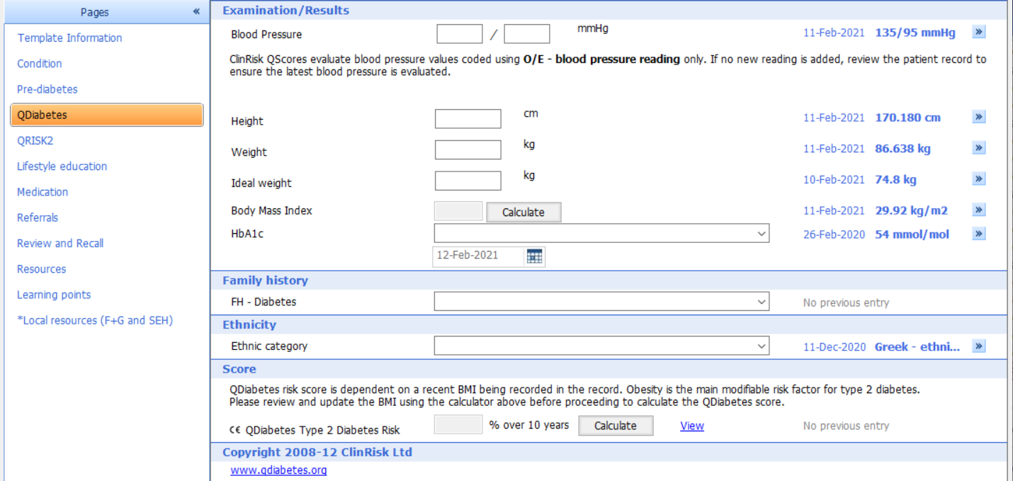 Pre-Diabetes : Ardens EMIS Web