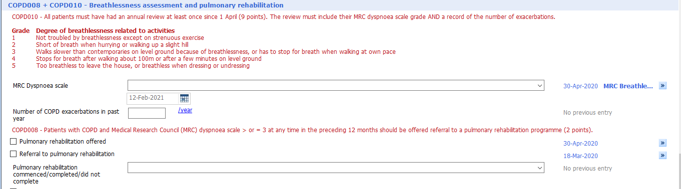 COPD : Ardens EMIS Web