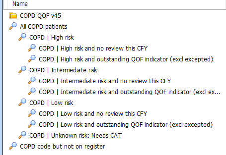 COPD : Ardens EMIS Web