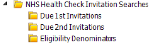 NHS Health Check Invitation Searches : Ardens EMIS Web