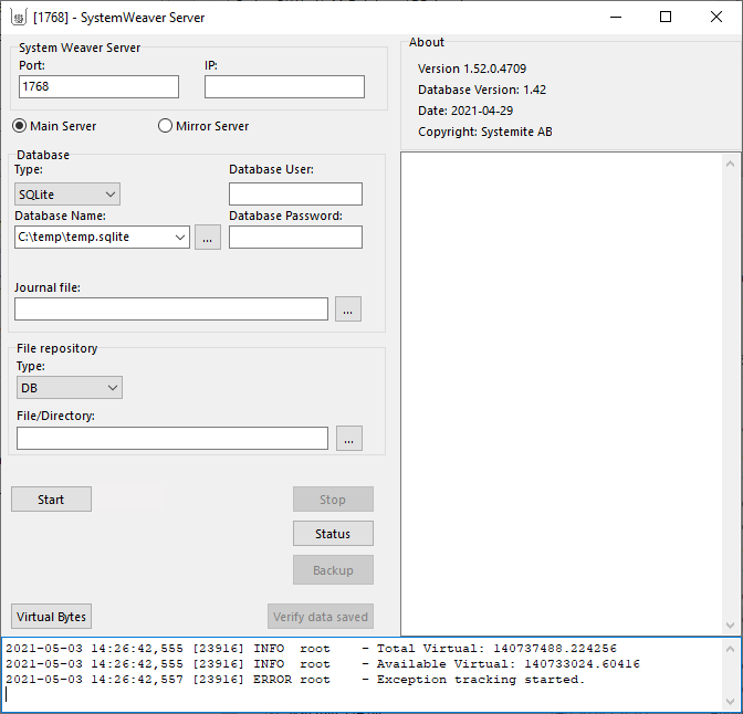 Testing a SystemWeaver Installation : SystemWeaver