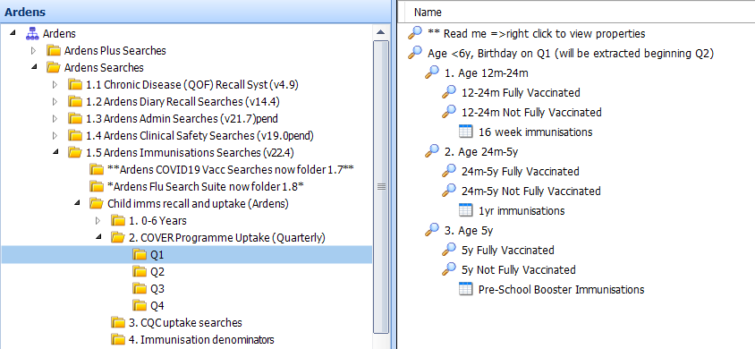 Childhood Immunisations : Ardens EMIS Web
