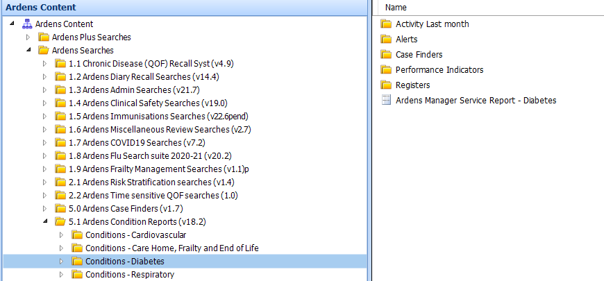 Locating the Ardens Manager Reports in EMIS Web : Ardens EMIS Web