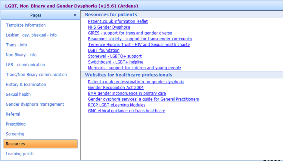 TNBI Resources : Ardens EMIS Web