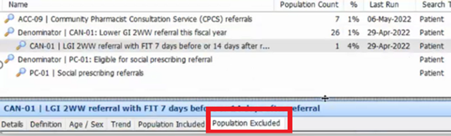 Match the FIT Test Result to a SNOMED code : Ardens EMIS Web