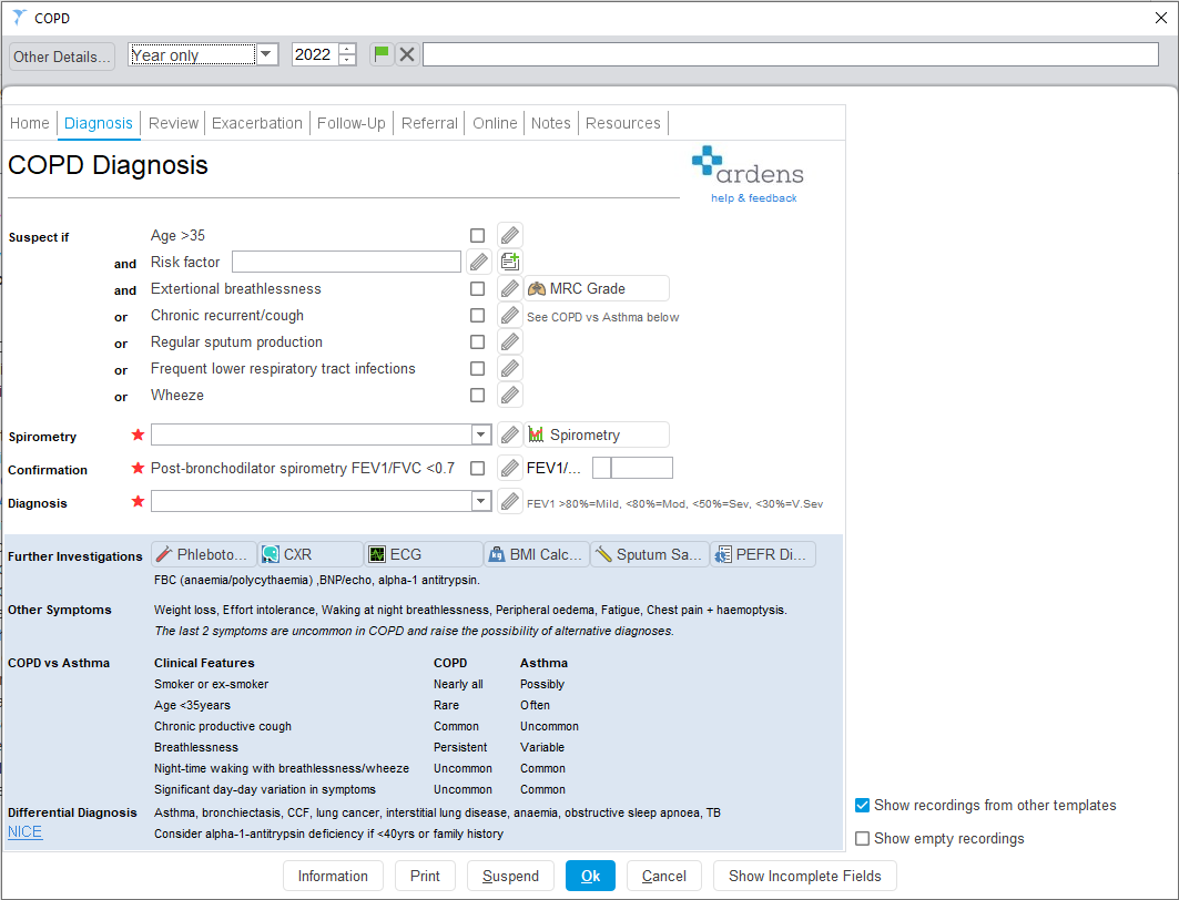 COPD Consultation : Ardens