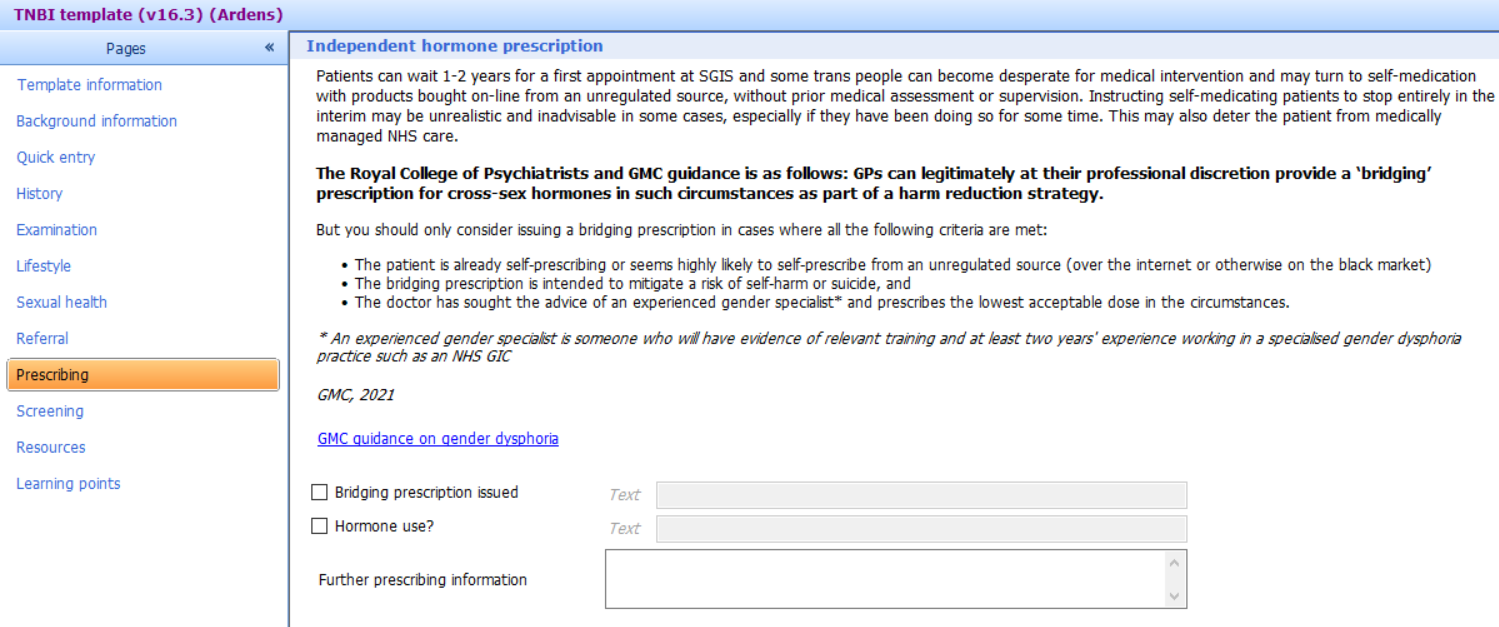 TNBI Resources : Ardens EMIS Web
