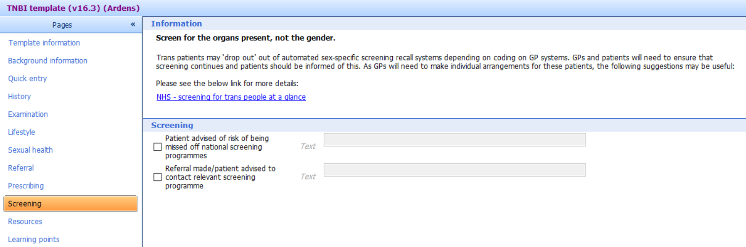 TNBI Resources : Ardens EMIS Web