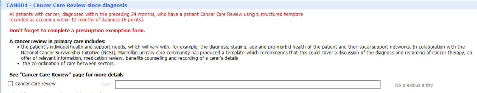Cancer : Ardens EMIS Web