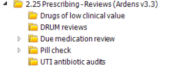 Prescribing Review Searches : Ardens EMIS Web