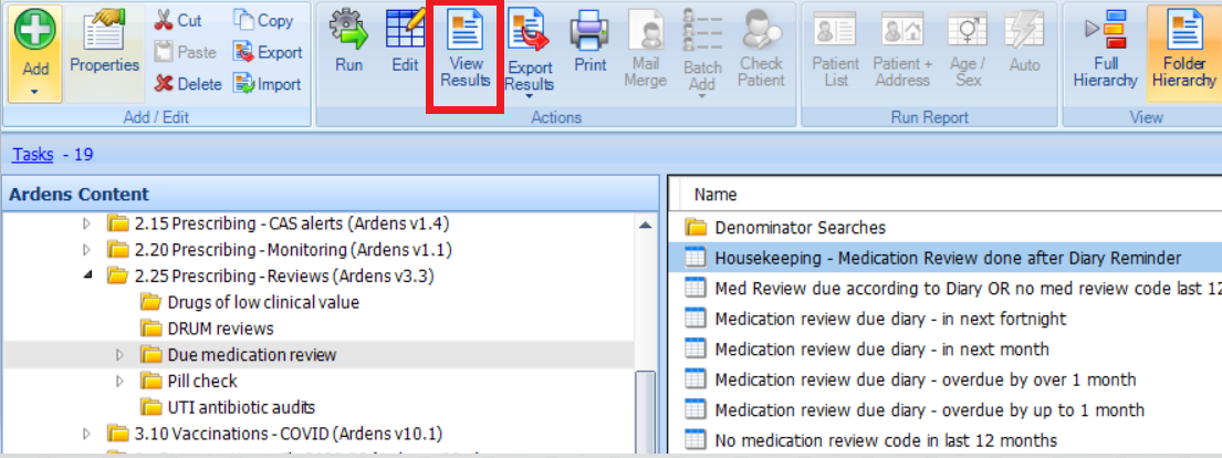 2.25 Prescribing Review Searches : Ardens EMIS Web