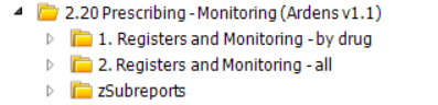 Prescribing Monitoring Searches : Ardens EMIS Web