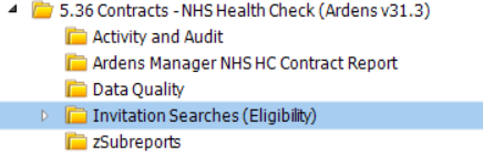 NHS Health Check Invitation Searches : Ardens EMIS Web