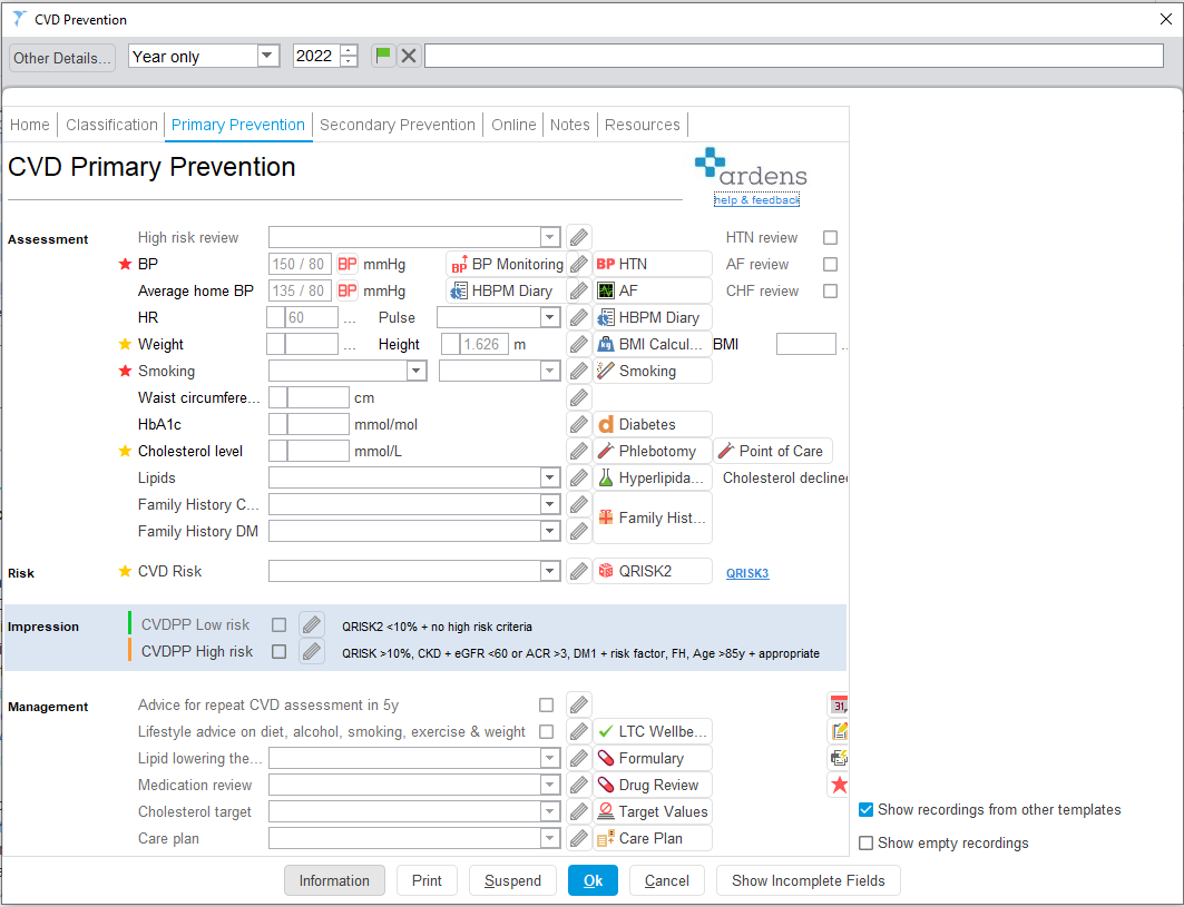 CVD Screening & Primary Prevention : Ardens