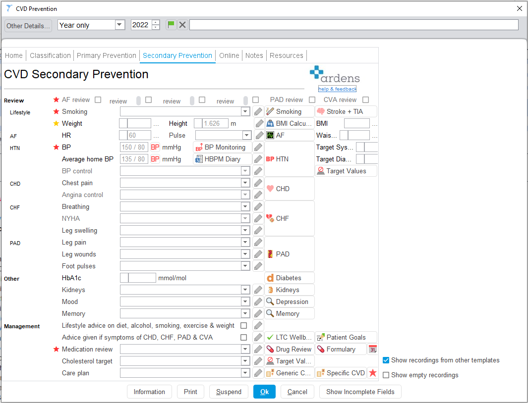 CVD Screening & Primary Prevention : Ardens