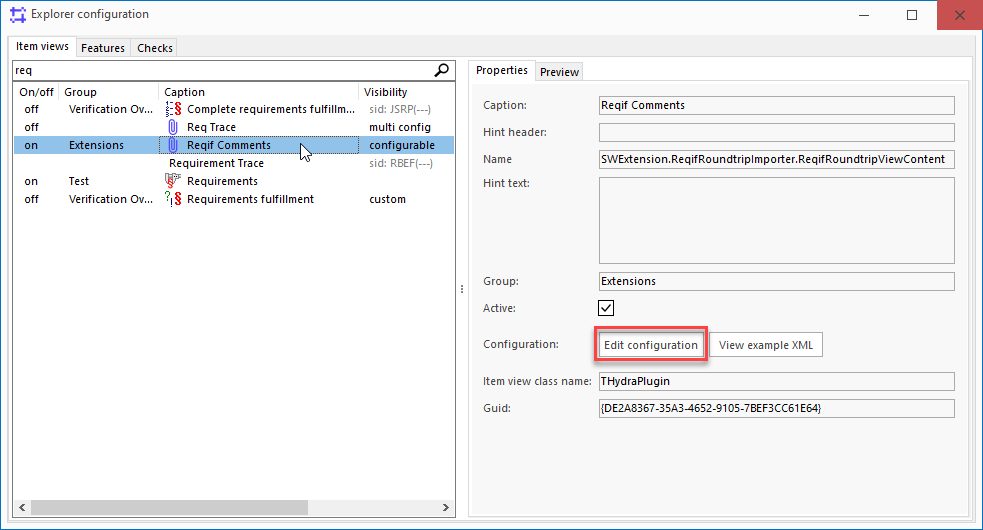 Configuring the ReqIF Comments Importer : SystemWeaver
