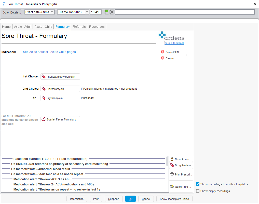 Triage : Ardens SystmOne