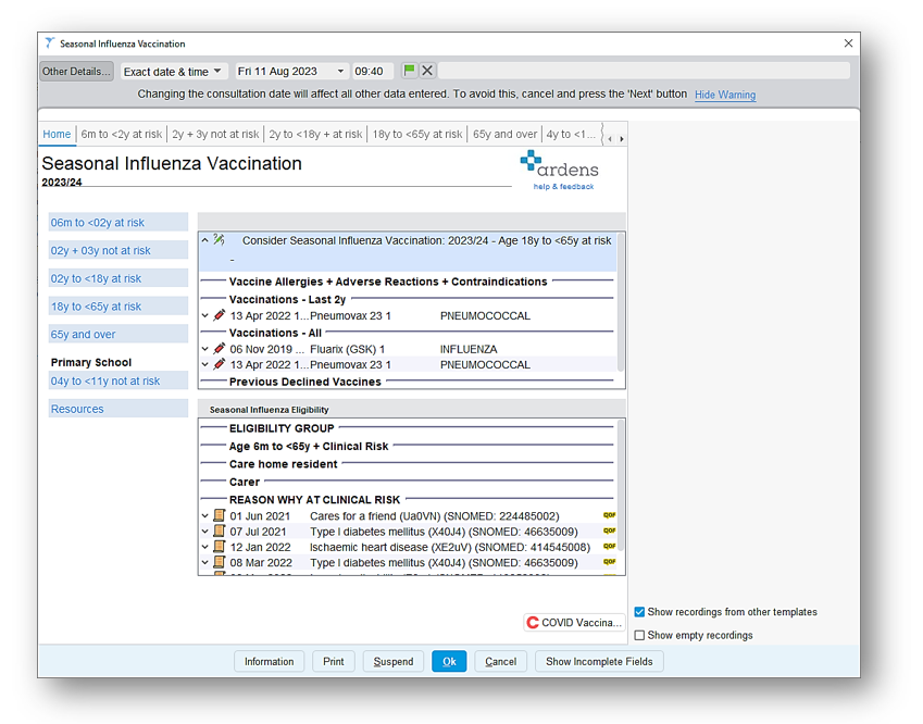 Seasonal Flu Reports : Ardens