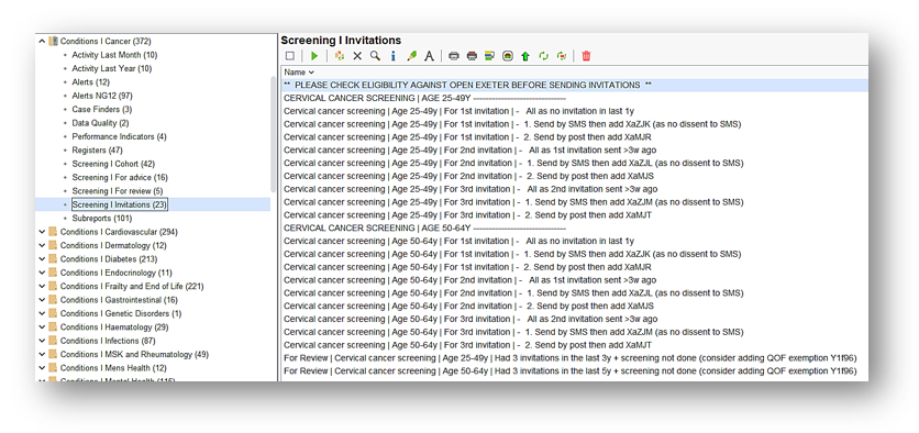 Cancer Screening : Ardens SystmOne