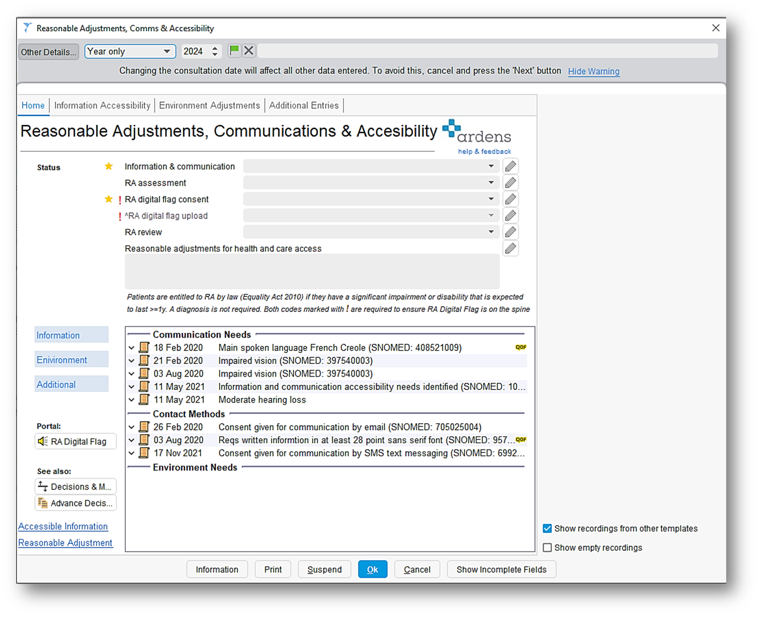 Communication Needs & Accessible Information : Ardens