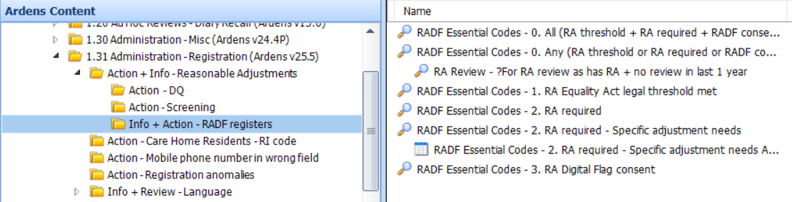 Reasonable Adjustments : Ardens EMIS Web