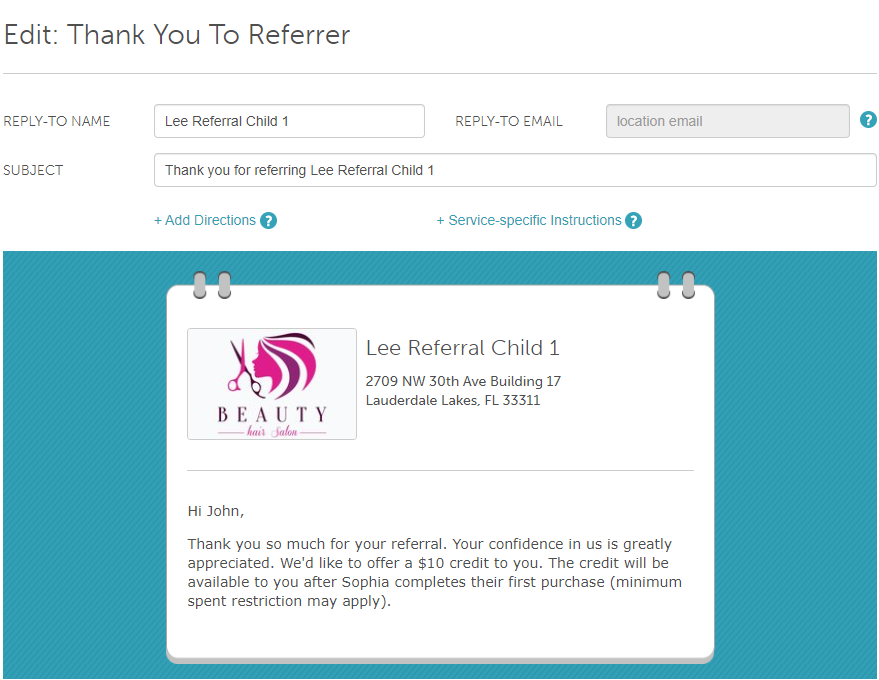 Referral Program Configuration : Support Center