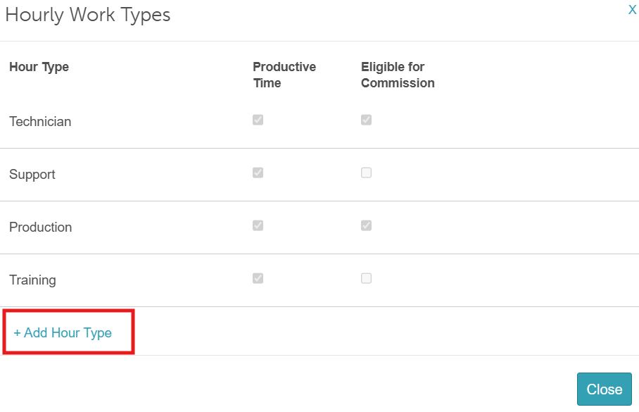 Managing Hourly Work Types : Support Center