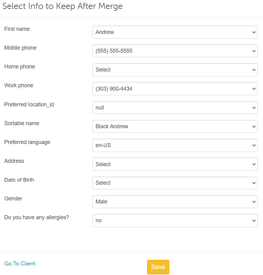 Merging Clients : Support Center