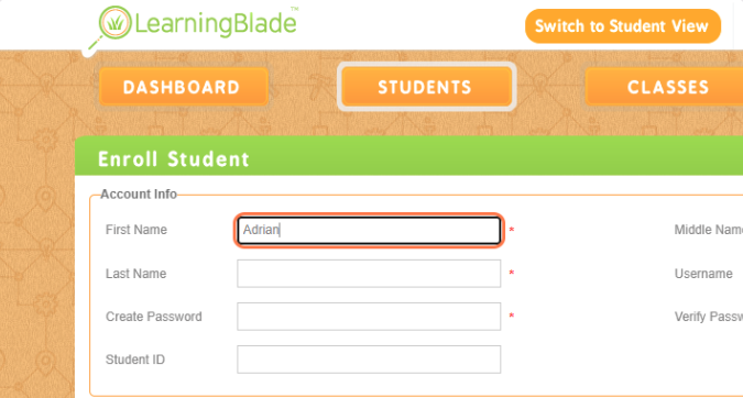 Learning Blade - Creating Student Accounts (Manually)