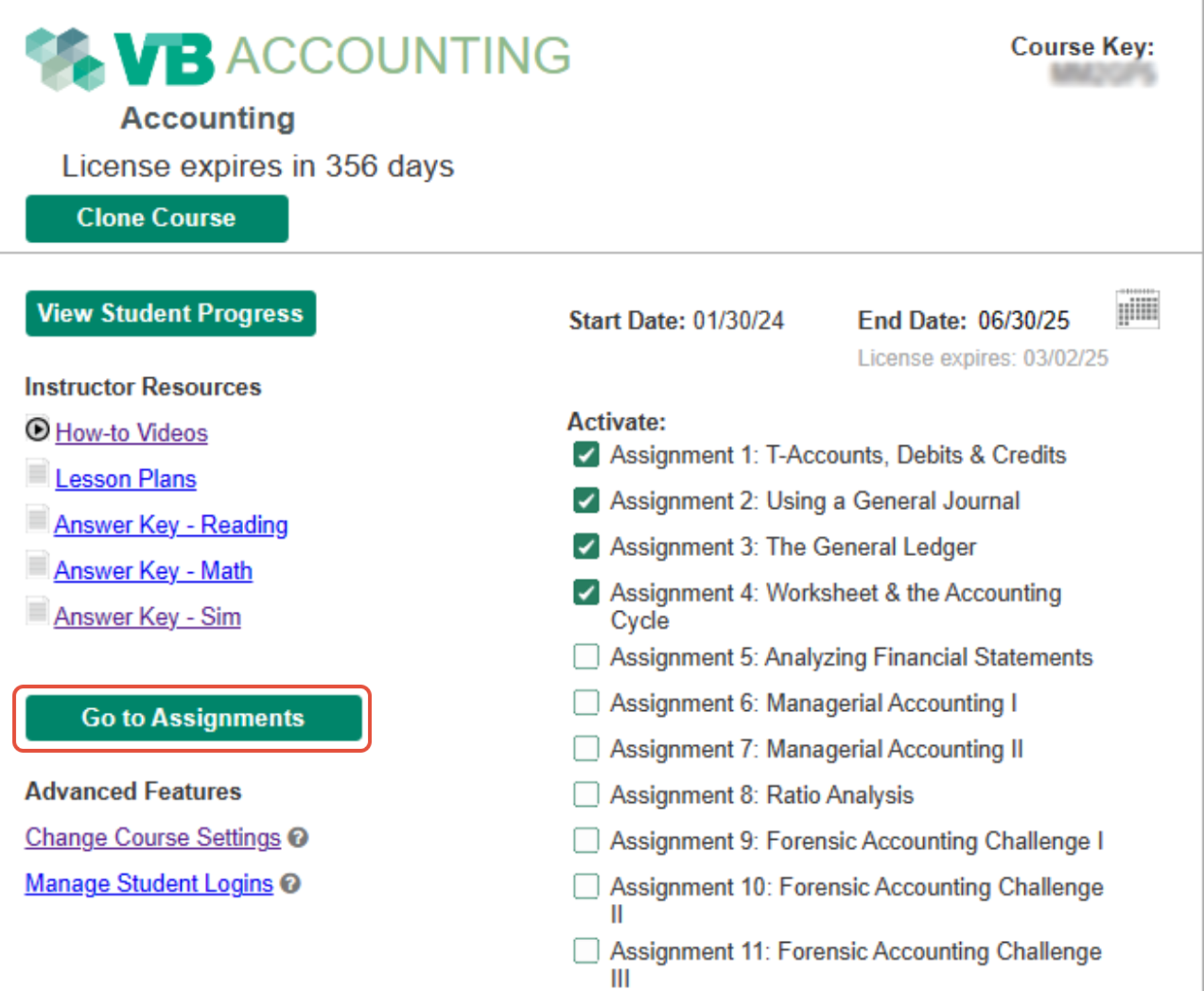 Simulations - Viewing Assignments as a Student