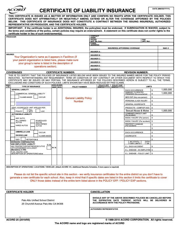 What Is A Certificate Of Insurance COI Facilitron Helpdesk What Is A Certificate Of Insurance COI Facilitron Helpdesk