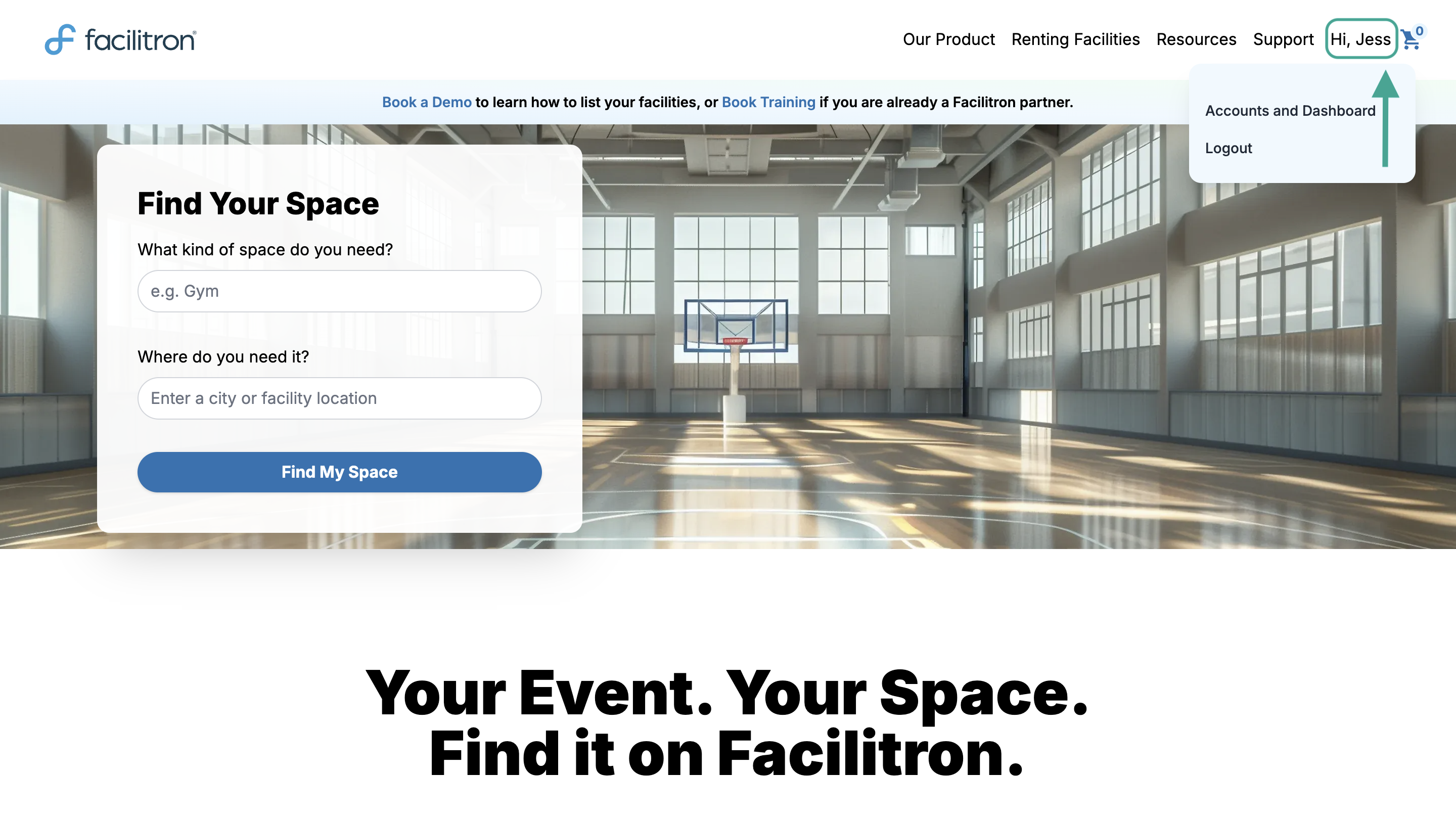 Using the Dashboard - Administrators : Facilitron Helpdesk