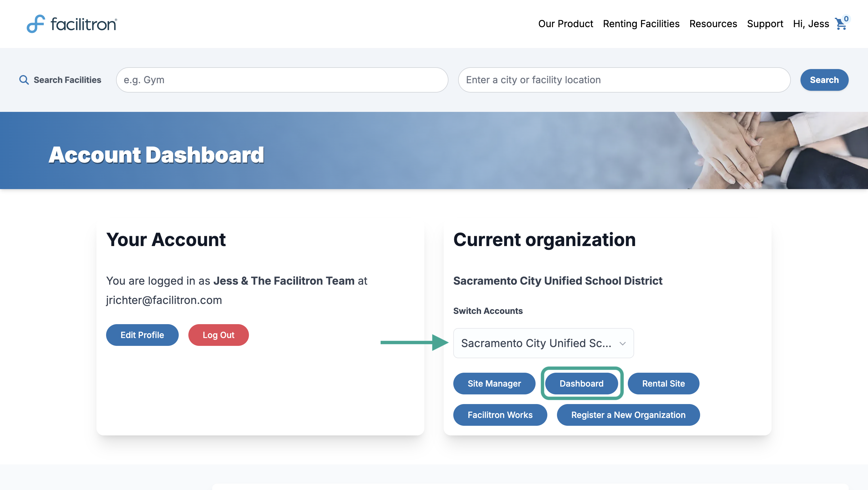 Using the Dashboard - Administrators : Facilitron Helpdesk