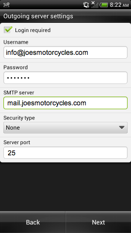 Setting up Android Mail : DX1