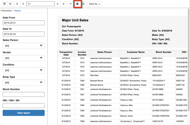 How to Run a Major Unit Report : DX1