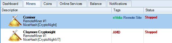 Add tags to miners : Awesome Miner